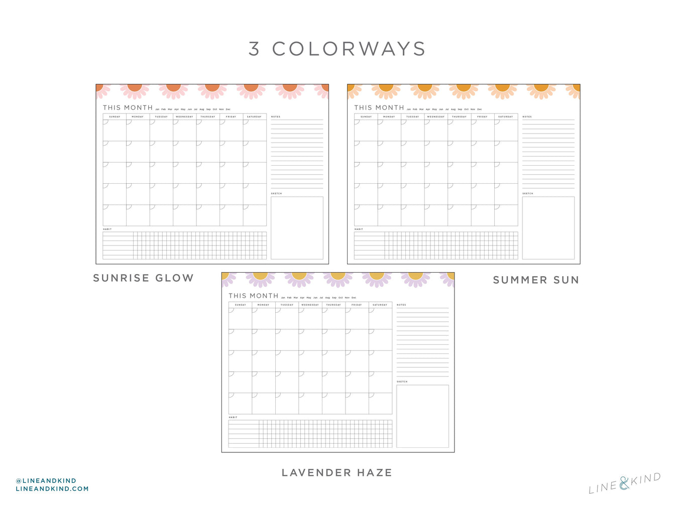 Daisy Monthly Planner | Digital Download | iPad or Printable – Line and ...