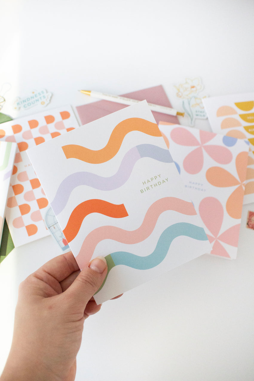 Wave Happy Birthday | Birthday Card – Line and Kind Paper Co.